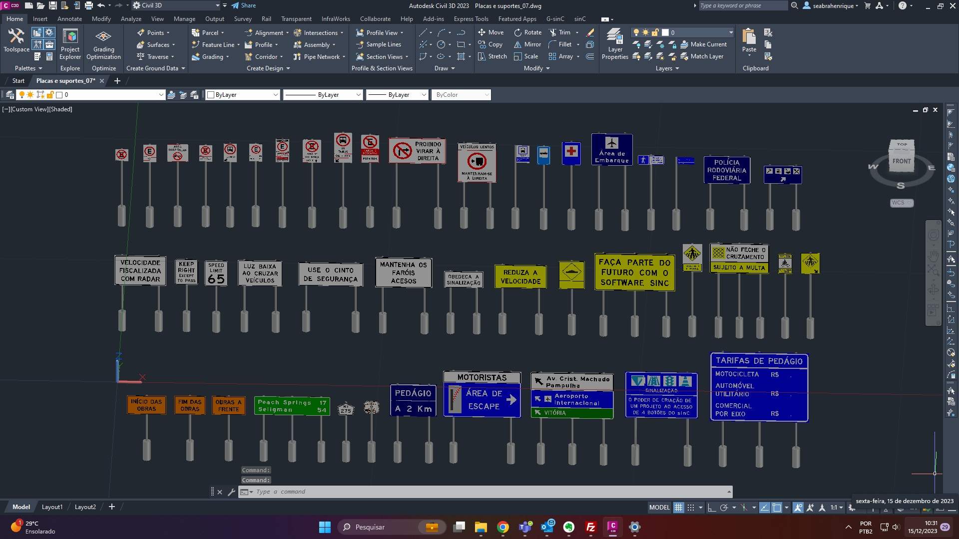 Blocos 3D para Sinalização Vertical | Download Grátis DWG